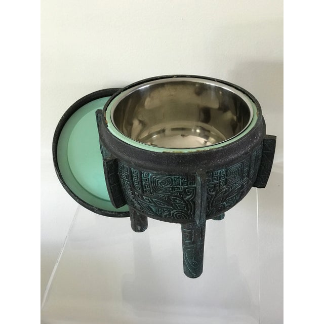 Mid Century Asian Faux Bronze Ice Bucket | Chairish