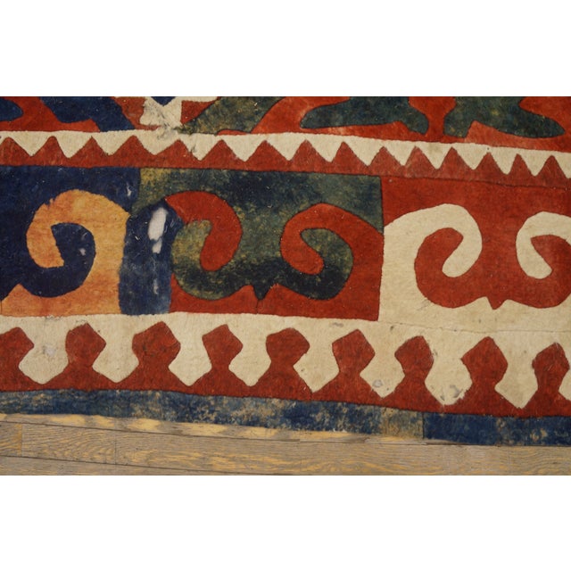 Late 19th Century Kirghiz Felt Shyrdak Carpet ( 6' X 12' - 188 X 365 ...