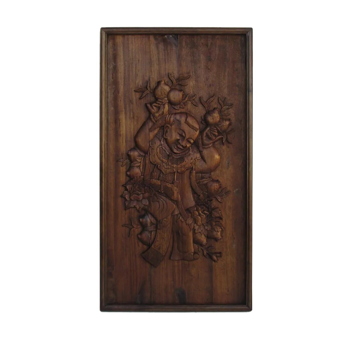 Chinese Hand Carved Relief Panel of Child | Chairish