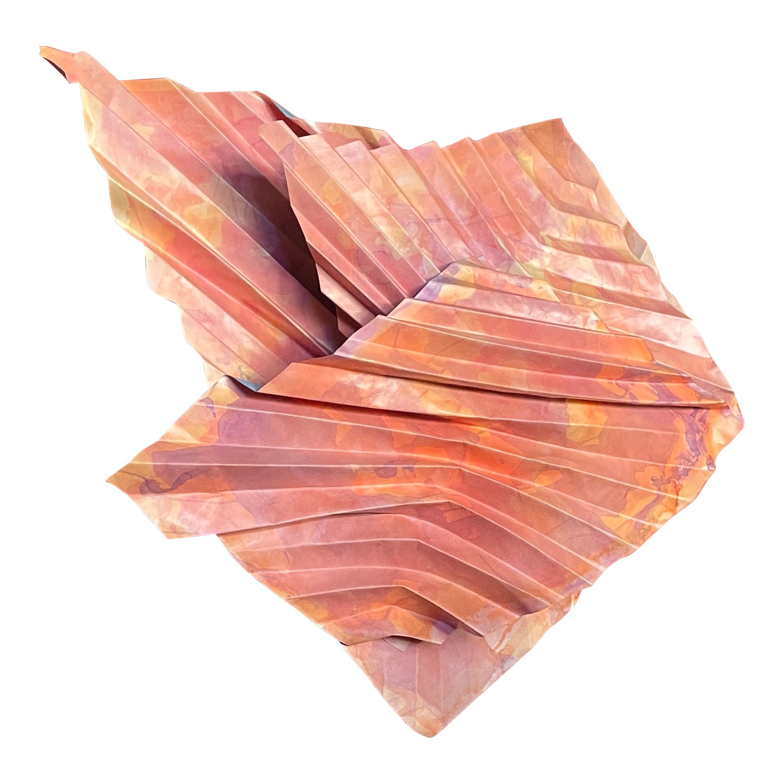 Painted and Pleated Canvas on Frame | Chairish