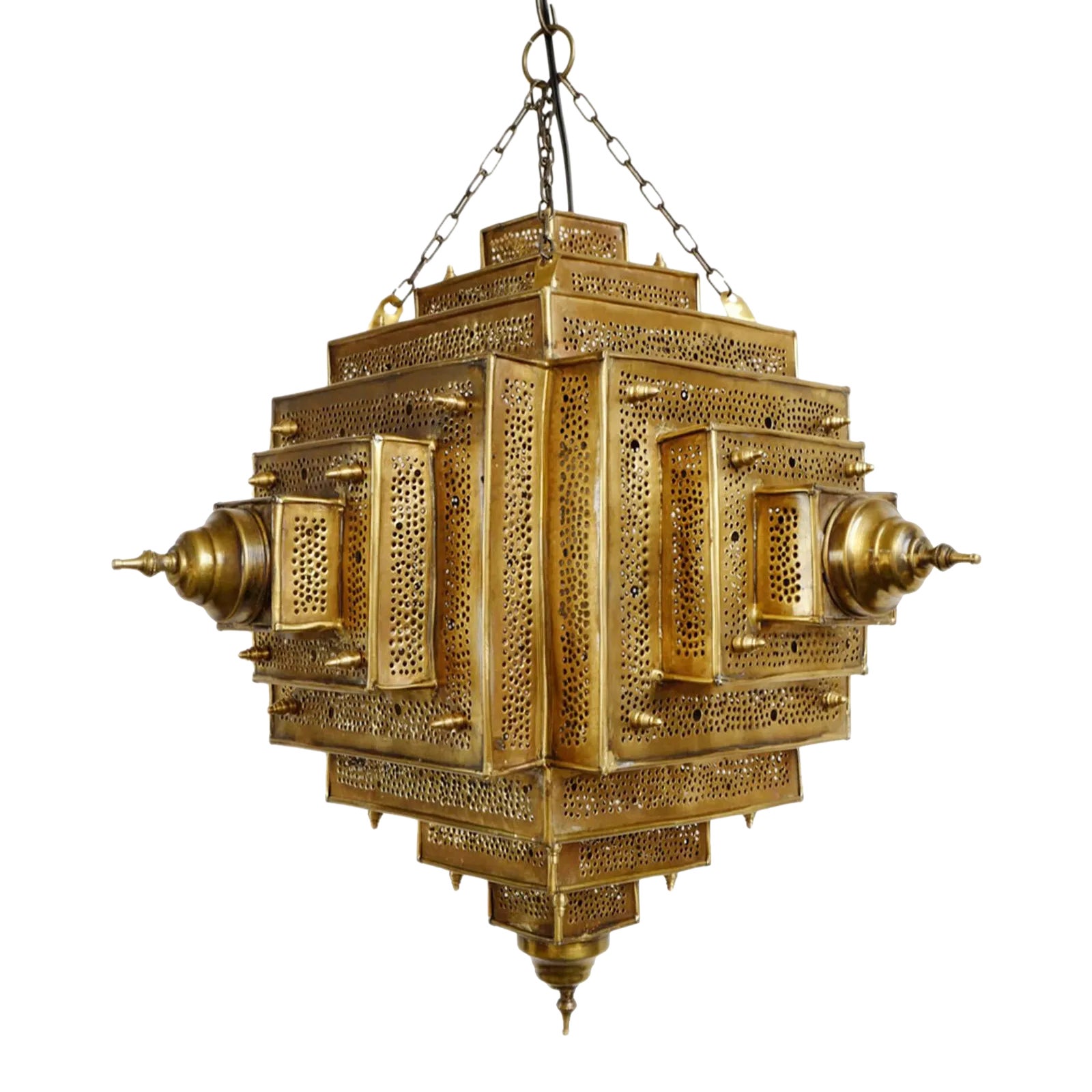 Square Brass Work Lantern Small | Chairish