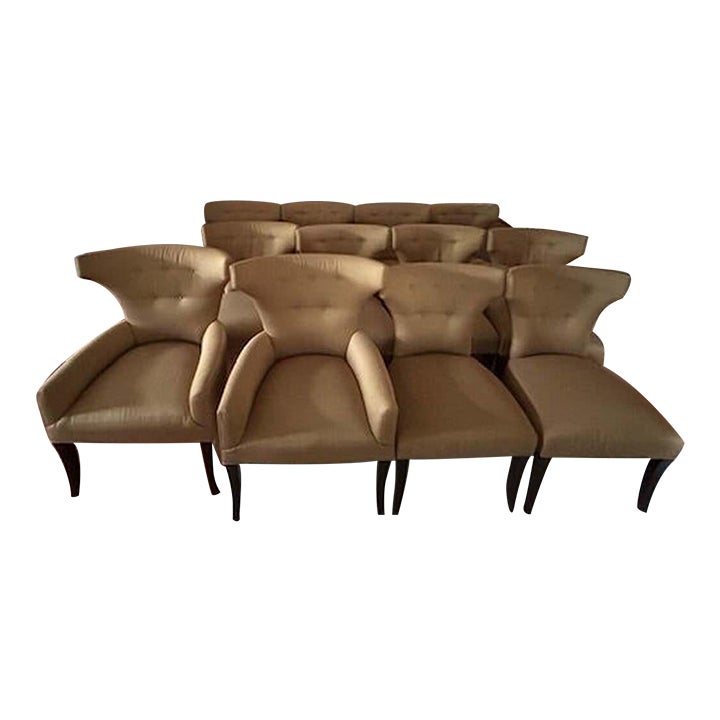 Set of 12 Lewis Mittman Metropolitan Dining Chairs | Chairish