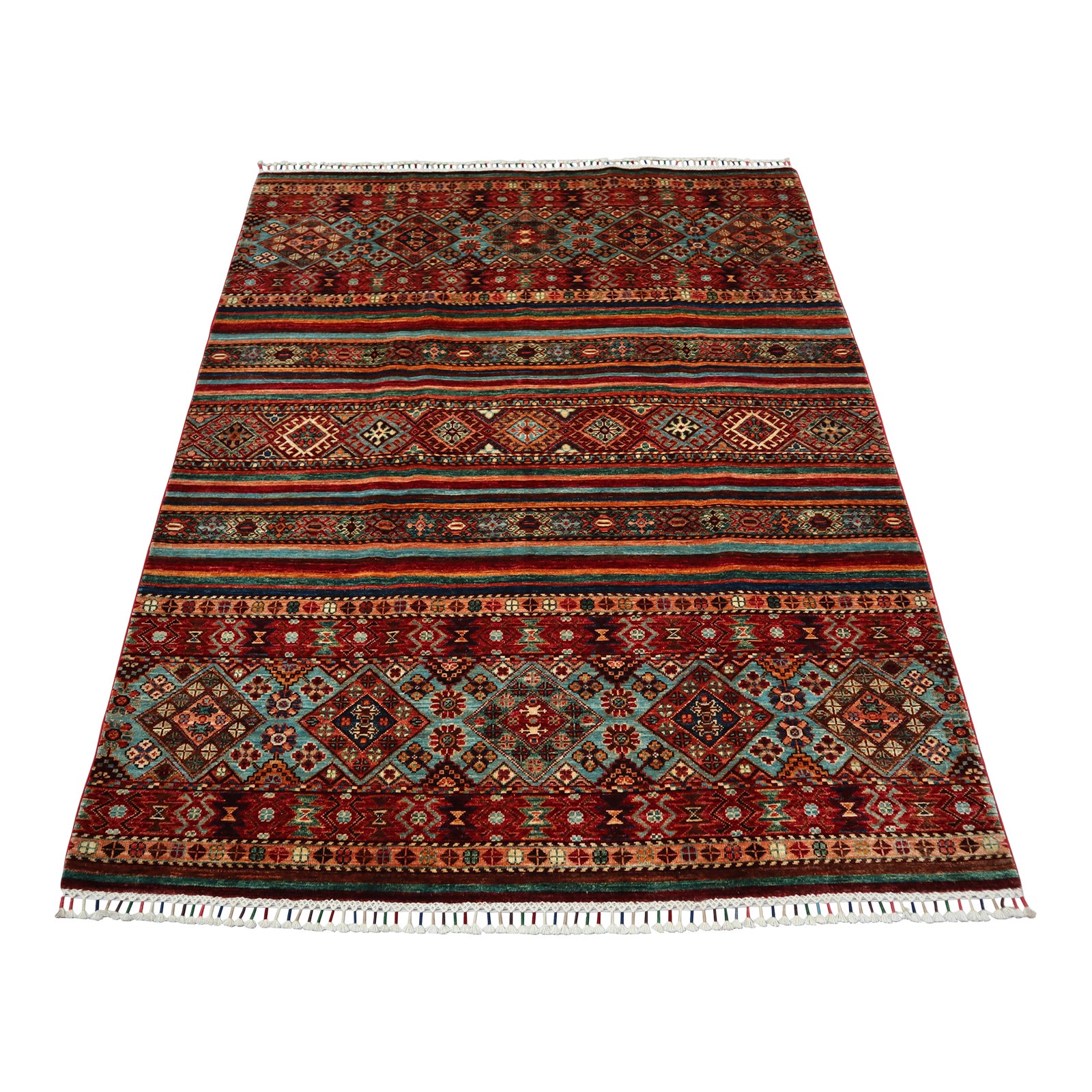 Beautiful Khorjin Hand Knotted Afghan Traditional Rug | Chairish