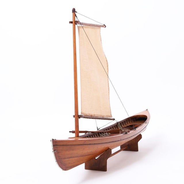 Antique English Wooden Skiff Model | Chairish