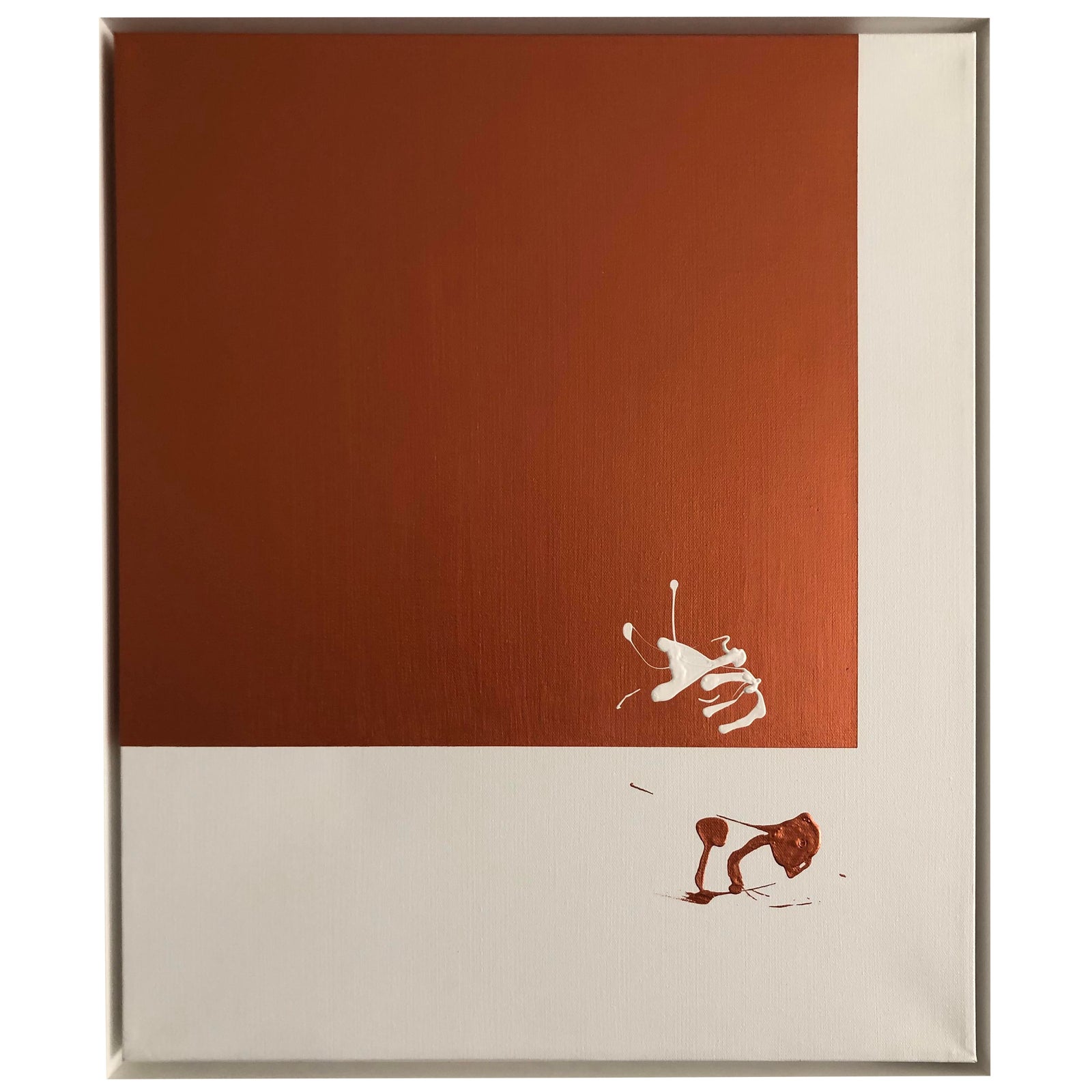 Axel Abbott Original Acrylic Painting "Copper Contrast Splatter" | Chairish