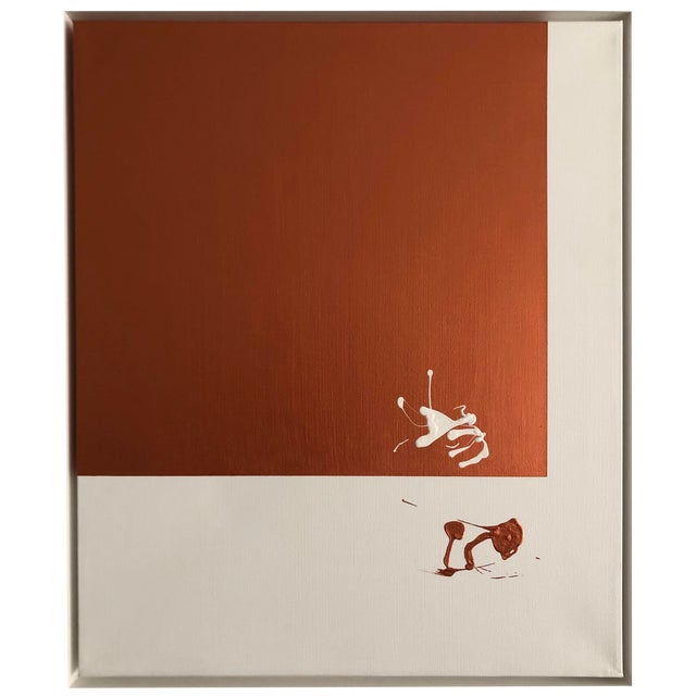 Axel Abbott Original Acrylic Painting "Copper Contrast Splatter" | Chairish