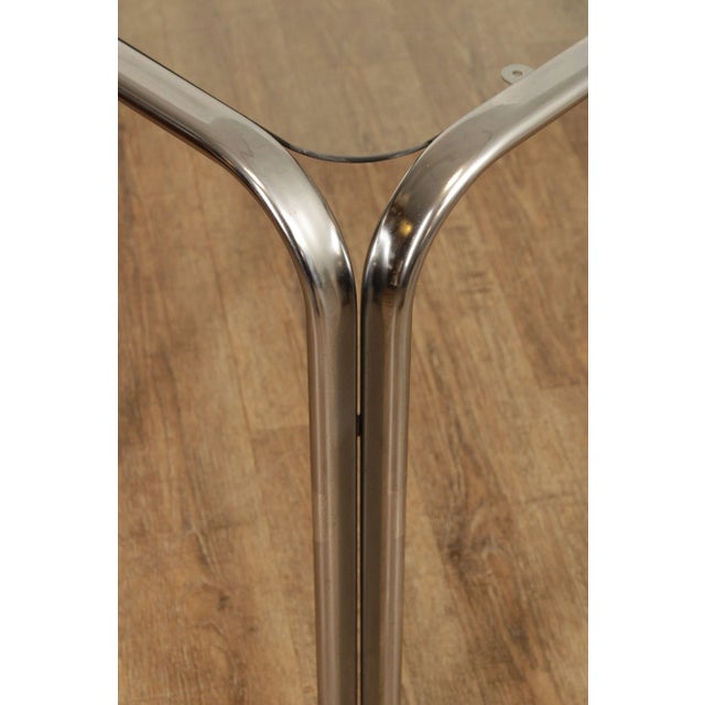 Mid Century Modern Tubular Chrome Glass Console or Sofa Table | Chairish