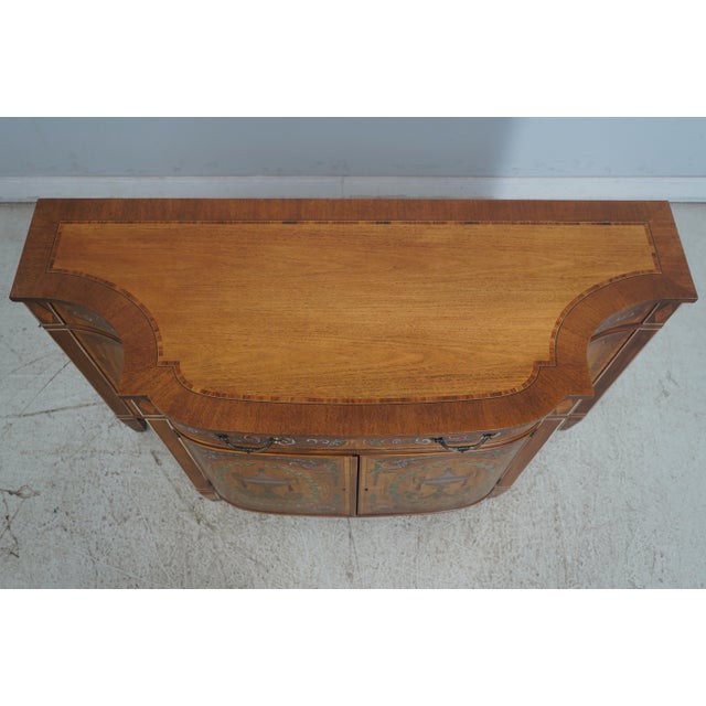 Wellington Hall Adams Paint Decorated Commode Server | Chairish