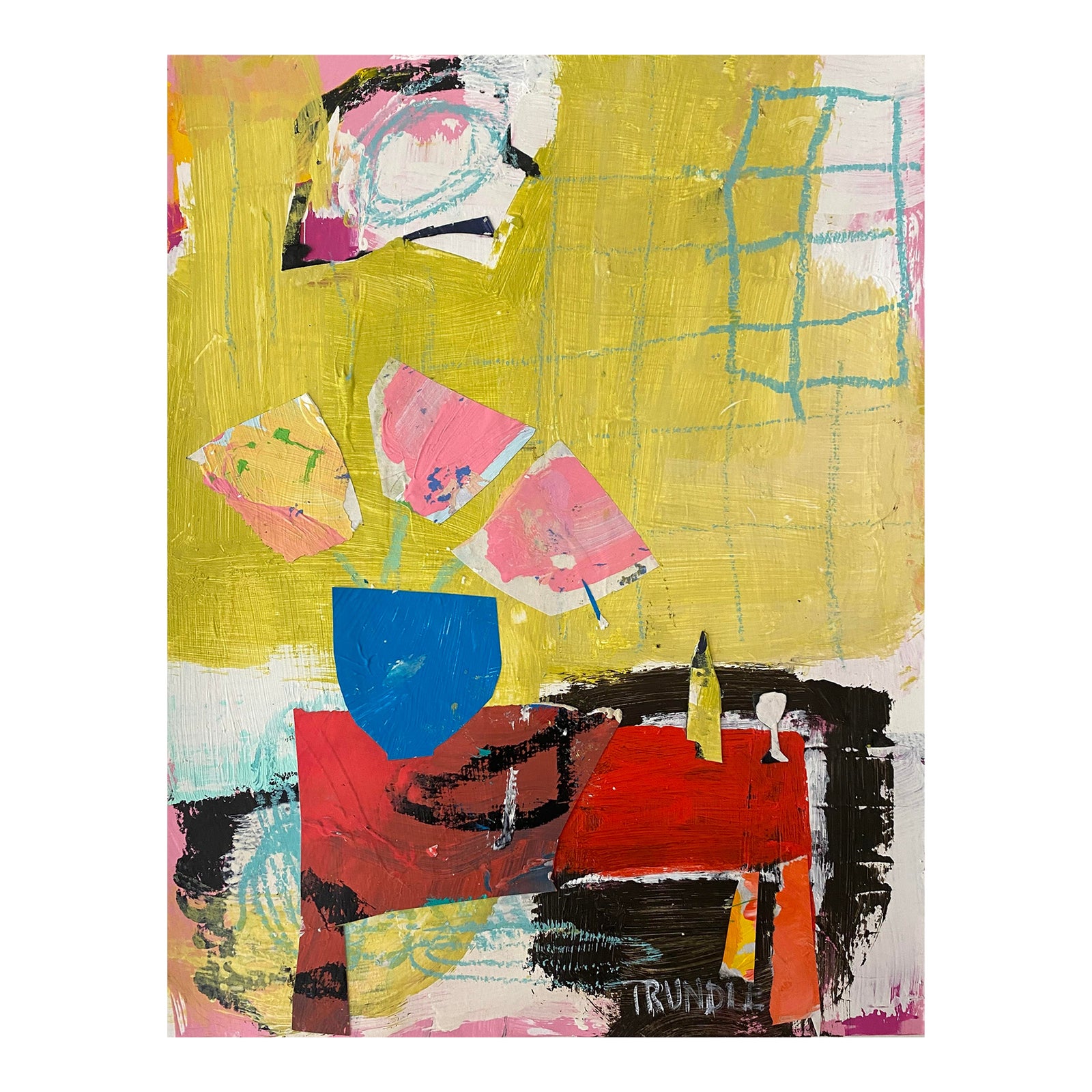 Sarah Trundle, Abstract Still Life Mixed Media Collage, "Creature Comforts" | Chairish