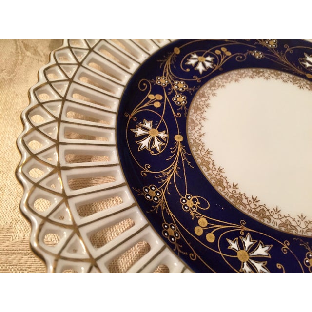Vintage German Reticulated Gilt Cabinet Dessert Plates | Chairish