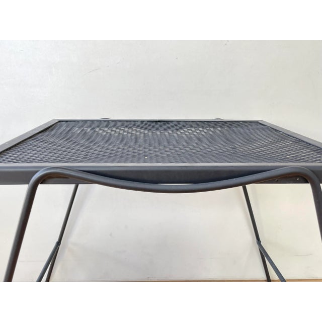 Mid 20th Century Pair of Vintage Wrought Iron Grate Top Side Tables ...