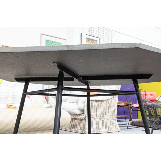 Woodard Wrought Iron Octagon Octagonal Patio Table with Grey Stone ...