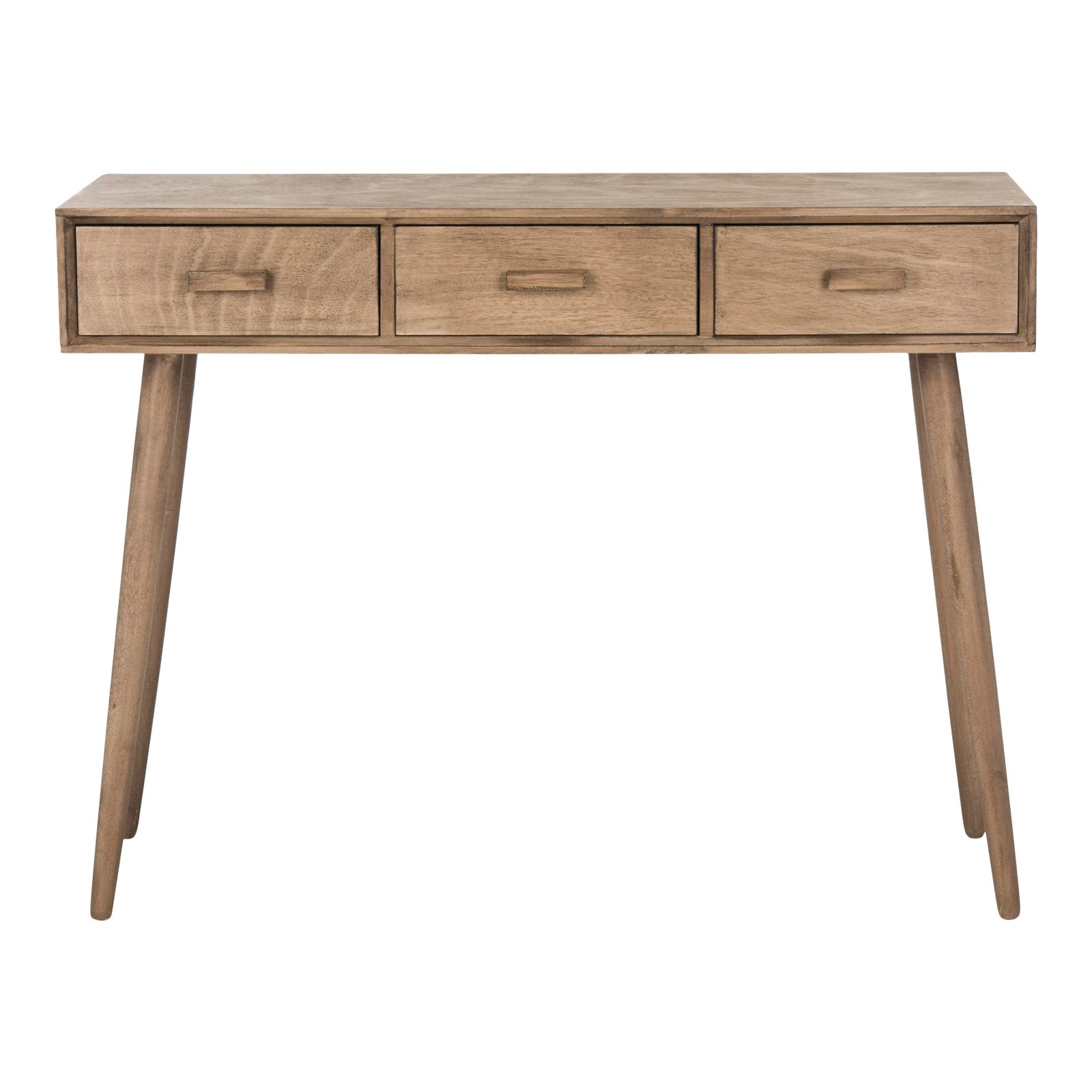 3 Drawer Console Table in Desert Brown | Chairish