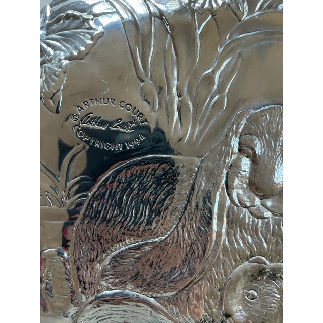 Vintage Arthur Court Cast Aluminum Repousse Round Rabbits Bunnies ...