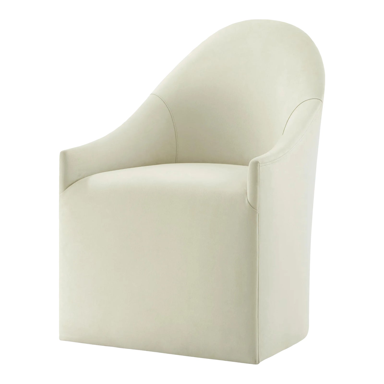 Upholstered Curved Back Dining Chair | Chairish