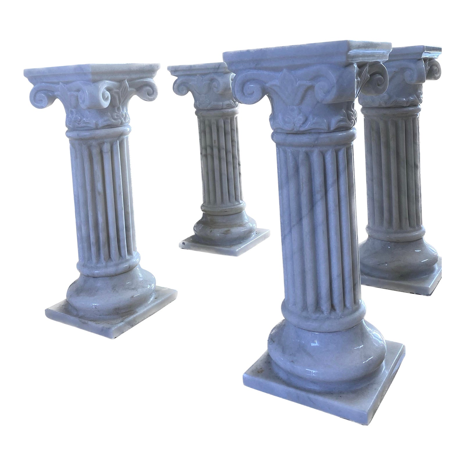 Set of 4 Italian Marble Columns | Chairish