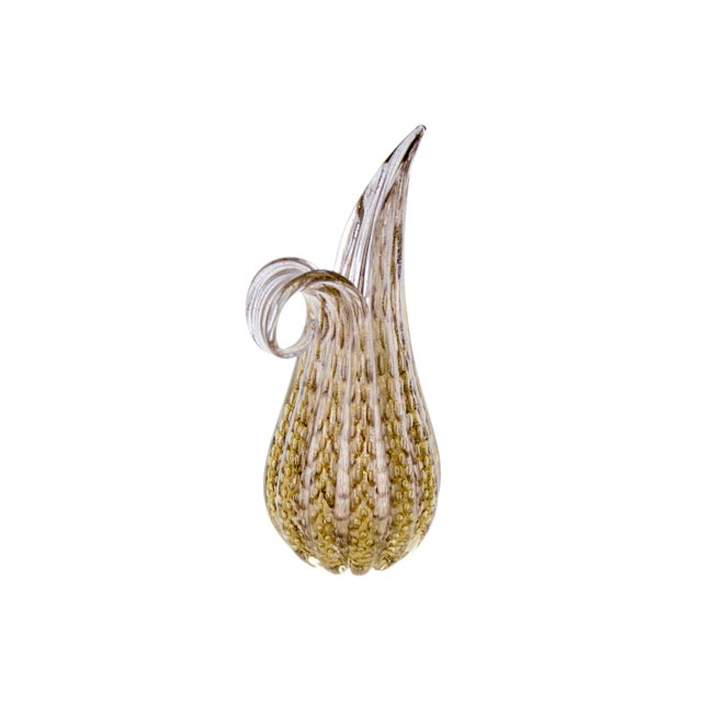 Barovier & Toso 9” Murano Gold Lavender Vase | Chairish