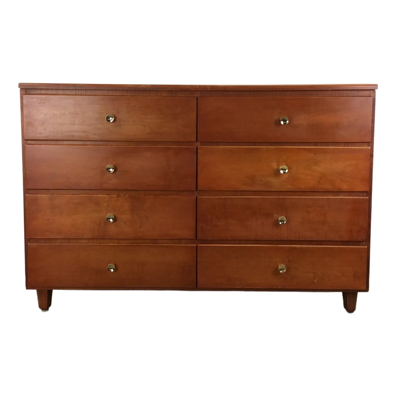 Mid Century Modern Maple Six Drawer Lowboy Dresser | Chairish