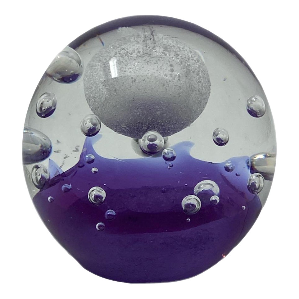 Vintage Hand Crafted Glass Solar System Paperweight | Chairish