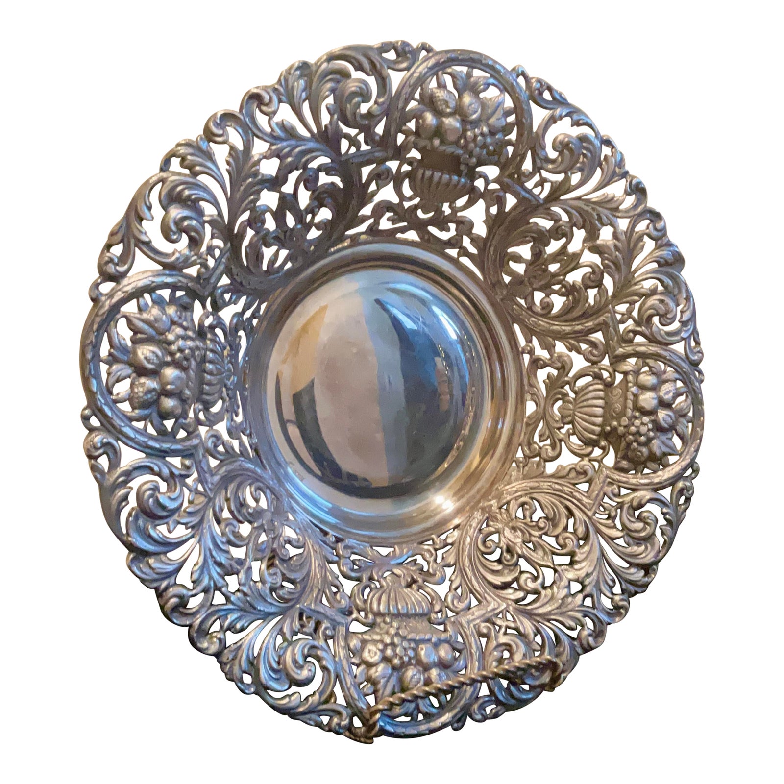 Art Nouveau Silverplated Embossed Bowl | Chairish