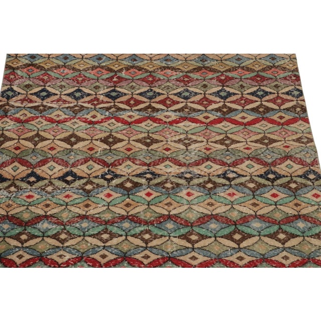 Vintage Zeki Muren Square Rug in Polychromatic Geometric Pattern by Rug ...
