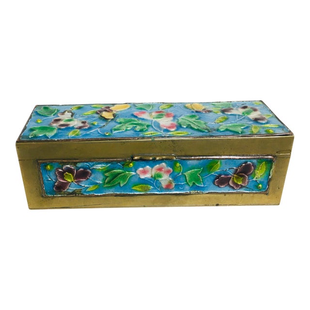 Antique Chinese Enamel Stamp Box | Chairish