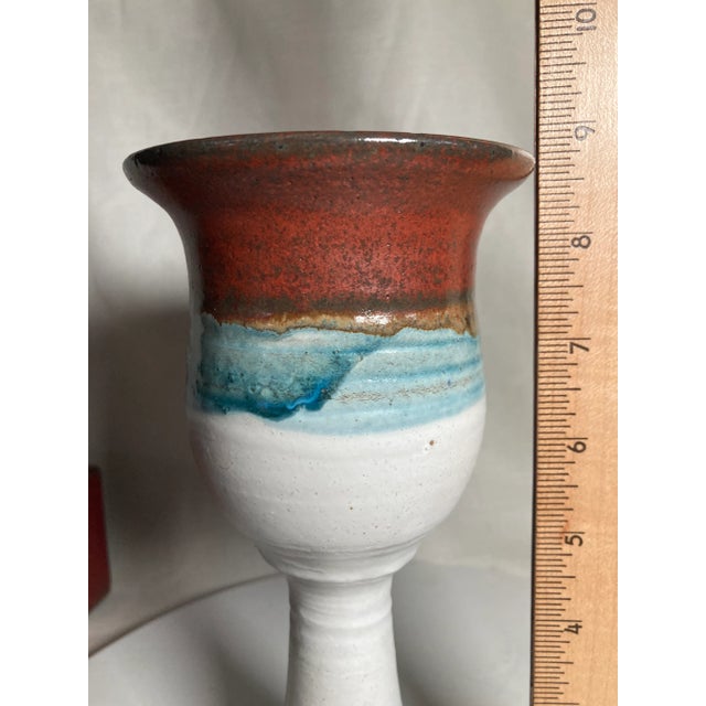 1980s Handmade Studio Pottery Chalice Goblet Decor | Chairish