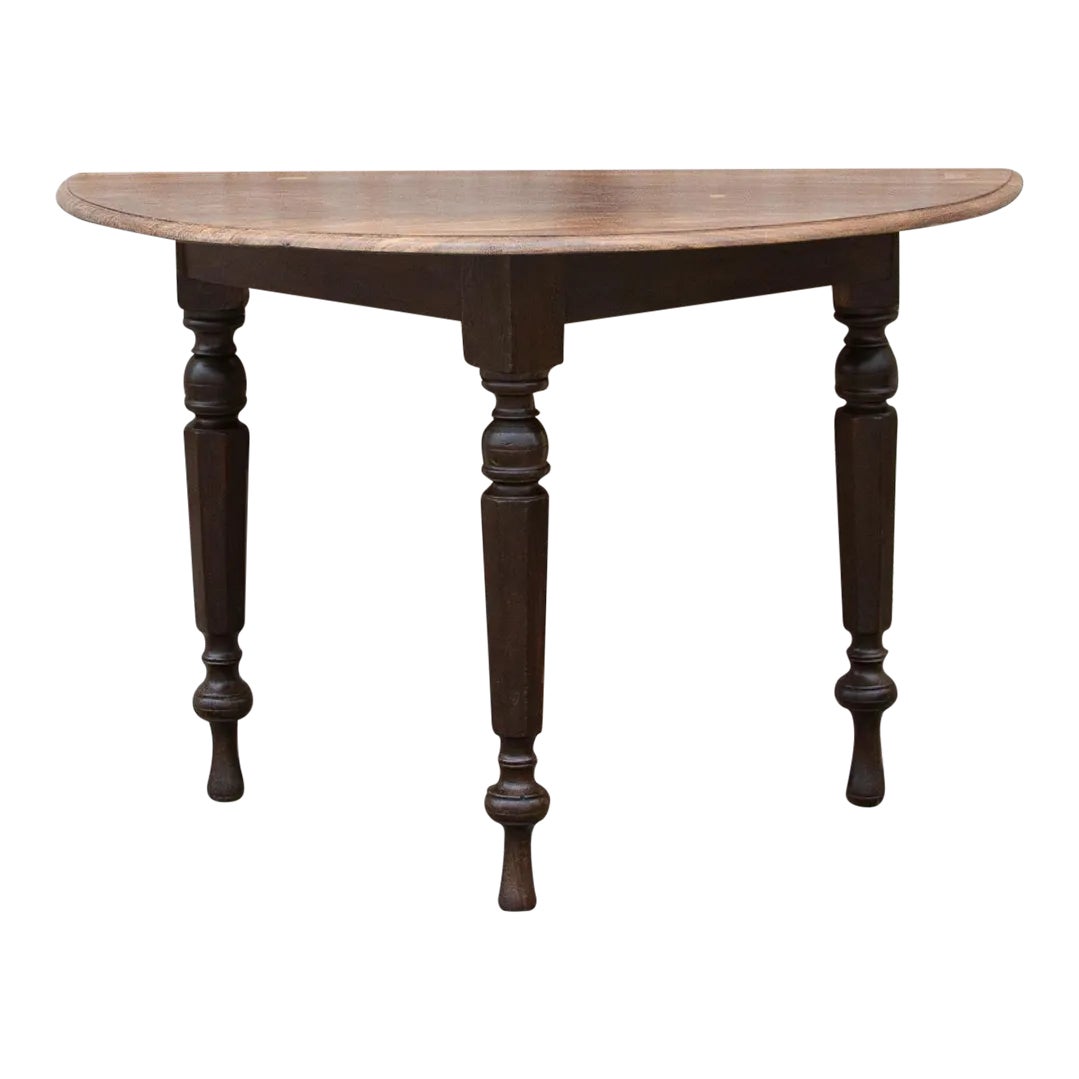 Early 19th Century Colonial Ceylon Demilune Table | Chairish