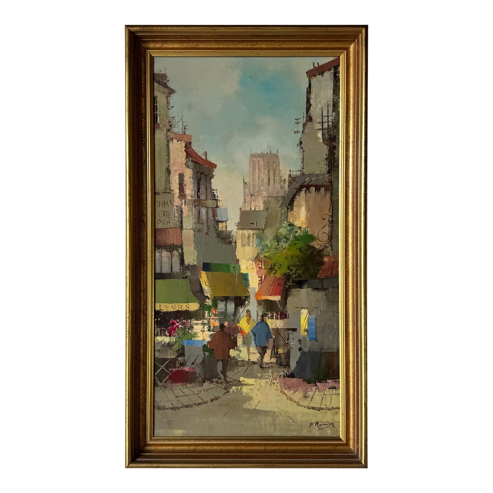 Paul Romier France (1919-1961) Parisian Street Scene Oil Painting ...