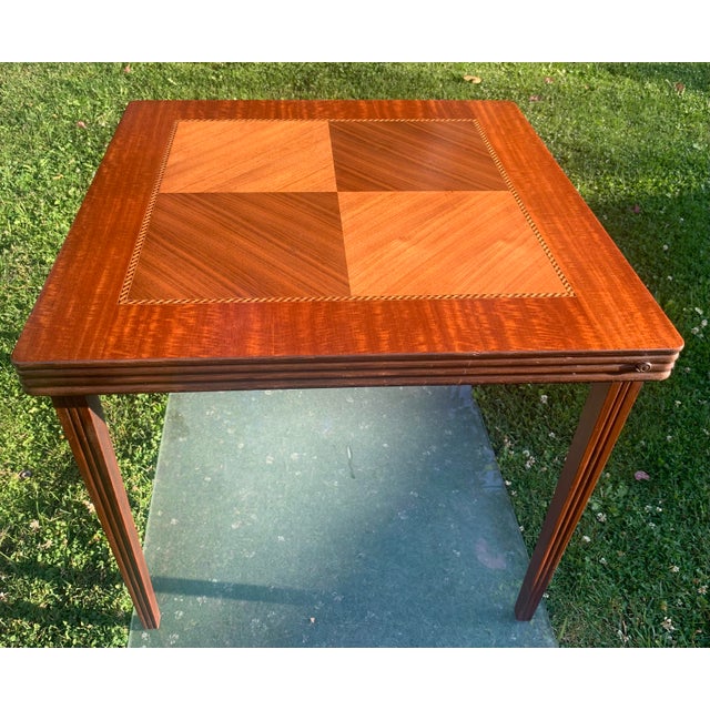 1930s Castlewood Deluxe Art Deco Folding Card Table. | Chairish