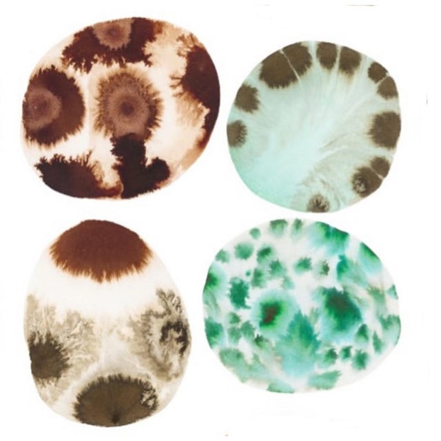 Lia Burke Libaire Blue Blobs Watercolor Art | Chairish