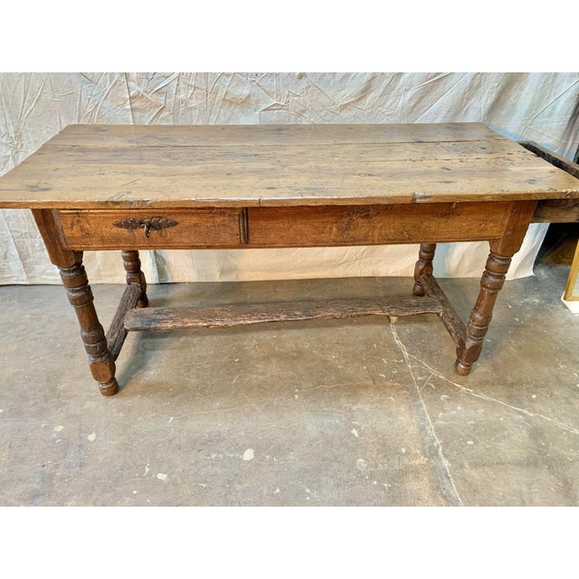 18th Century French Walnut Two Drawer Bakers Work Table | Chairish