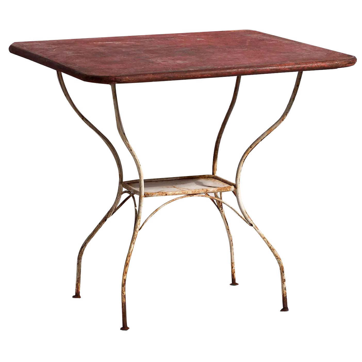 Antique Red Terrace Table, 1920s | Chairish