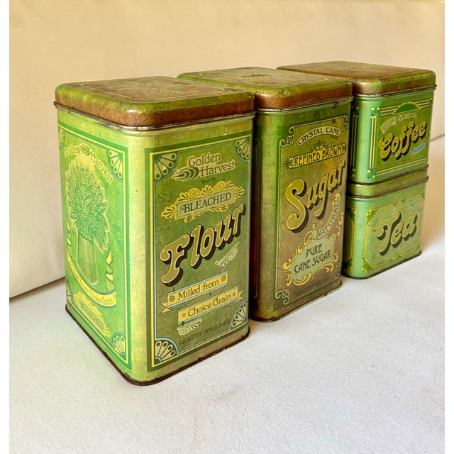 1970's Americana Cheinco Stackable Tin Kitchen Canister Boxes, Set of 4 ...
