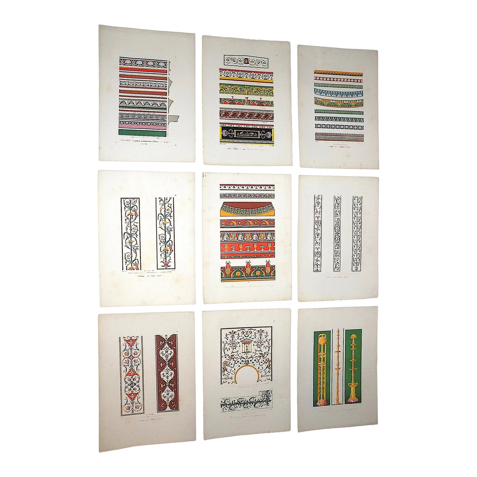 Antique 18th Century Large Folio Size Hand Colored Ornamental Design ...