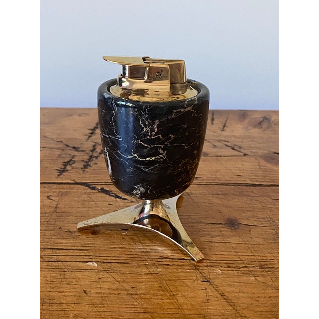 Mid 20th Century Ronson Black Marble Table Top Lighter | Chairish