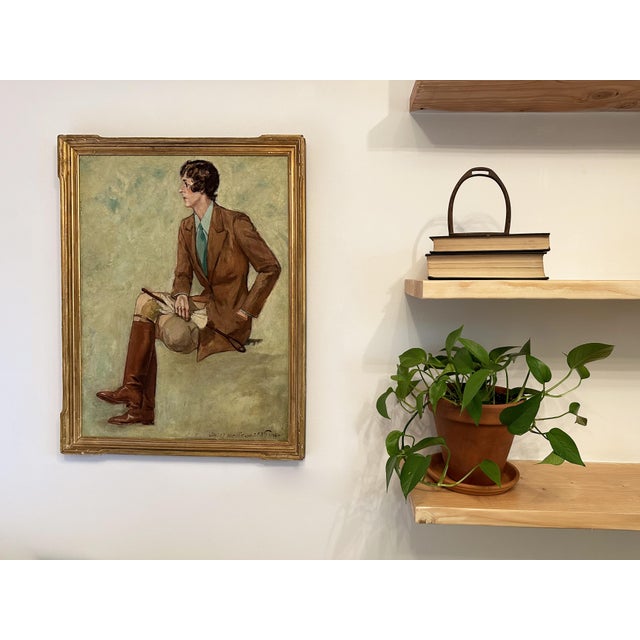 Vintage Equestrian Painting, Portrait of a Woman Oil Painting by James ...