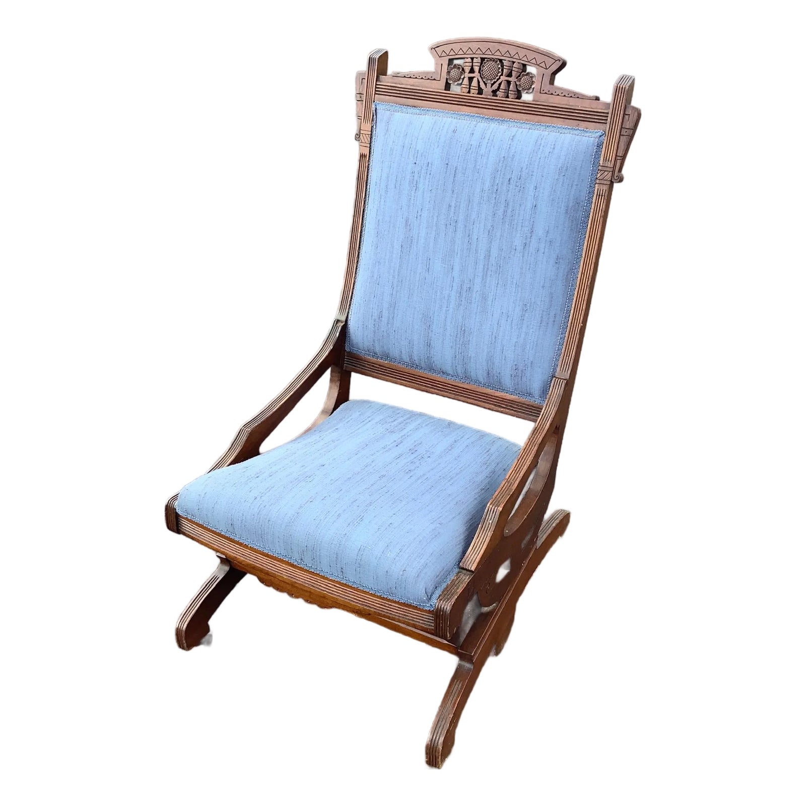 Antique East Lake Victorian Carved Walnut Platform Rocker | Chairish