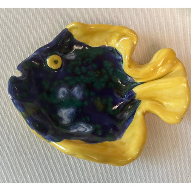 Late 20th Century Handmade Glazed Fish Stoneware Pottery Dishes, Set of ...