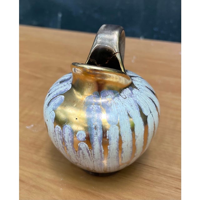 Miniature Gold Ceramic Pitcher / Bud Vase | Chairish