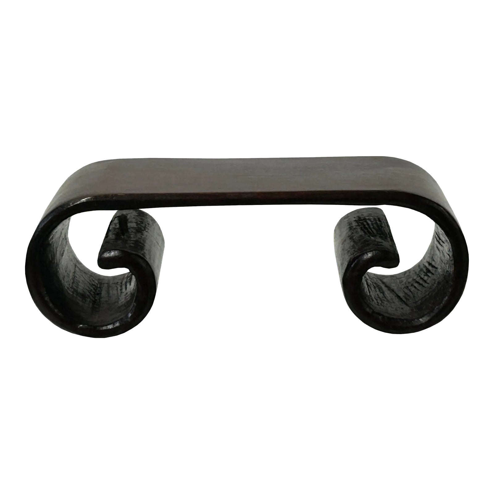 3" Brown Wood Scroll Legs Rectangular Display Stand Riser Easel | Chairish