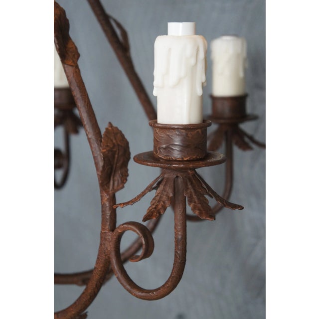 Vintage Dana Creath Designs 6 Light Scrolled Iron Acanthus Leaf ...