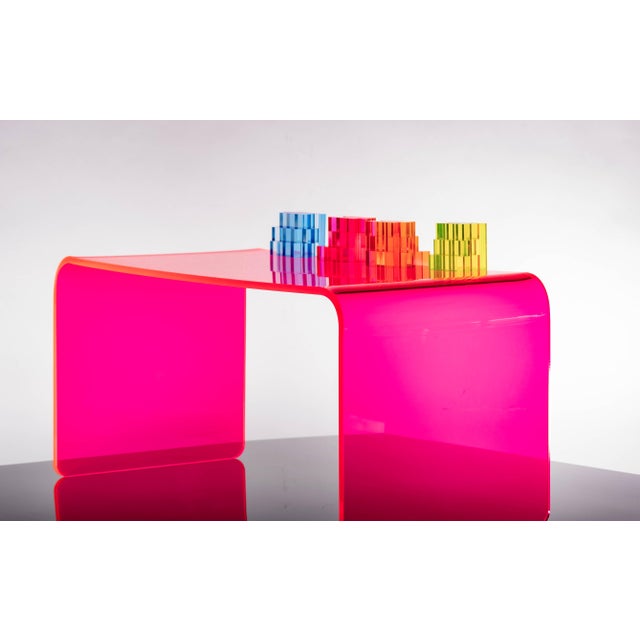“The Long Game” Coffee Table in Neon Pink | Chairish