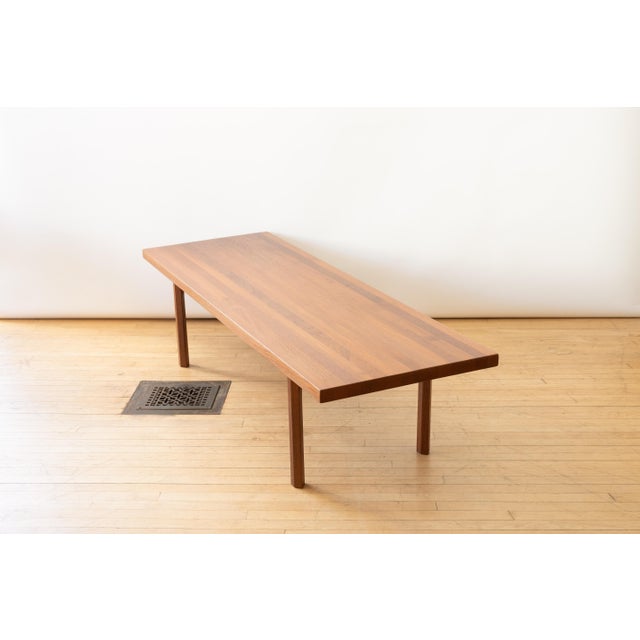1970s Staved Teak Carpenter Made Coffee Table | Chairish