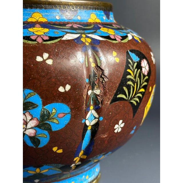 19th Century Antique Japanese Cloisonne Cache-Pot | Chairish