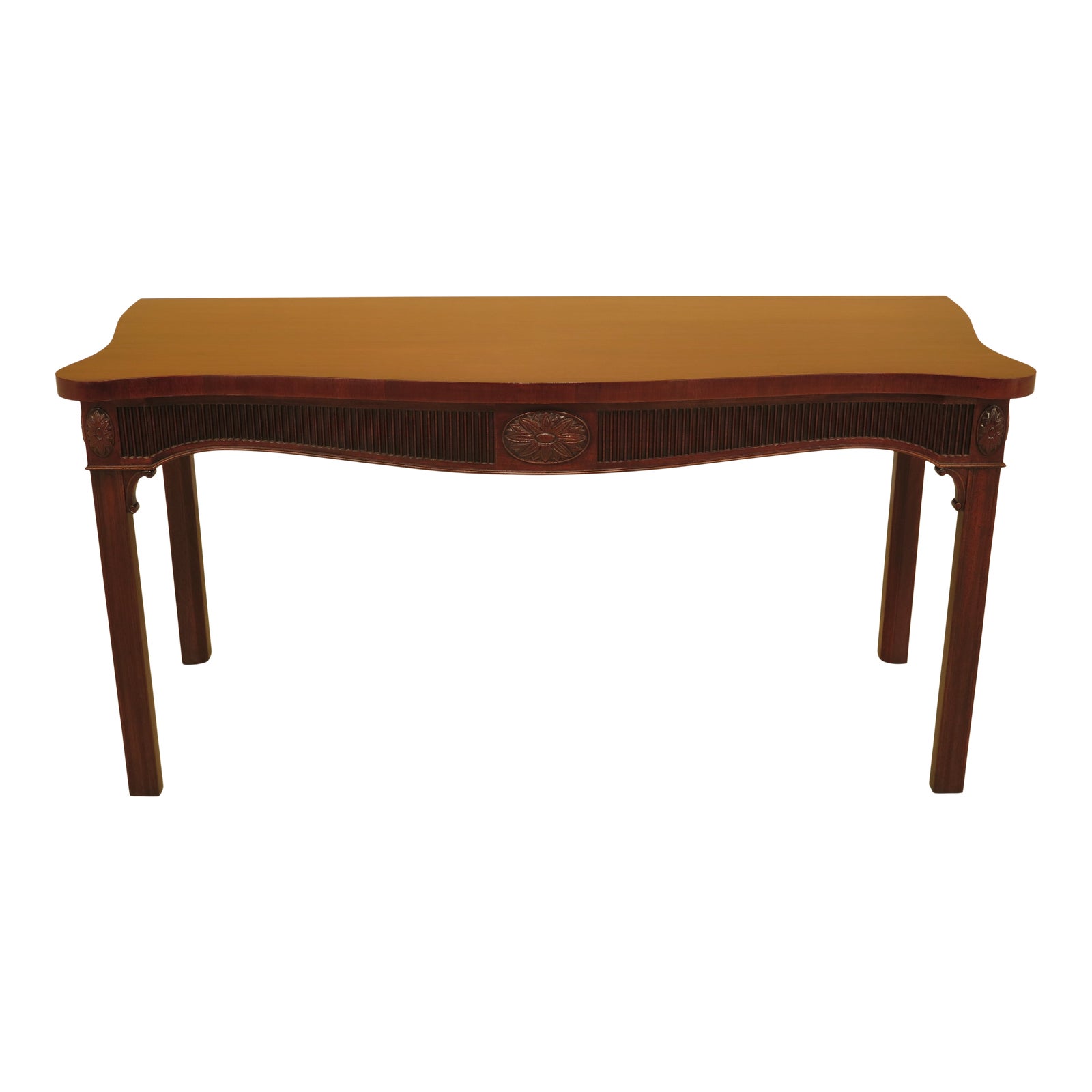 1960s Georgian Kittinger Carved Mahogany Console Table | Chairish
