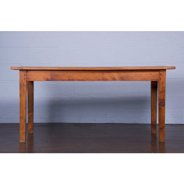 Antique French Farmhouse Rustic European Pine Dining Table | Chairish