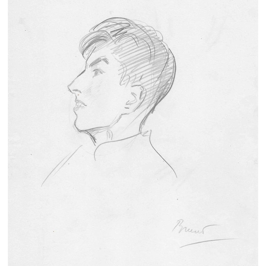 1957 Portrait Drawing by Charles Merrill Mount | Chairish