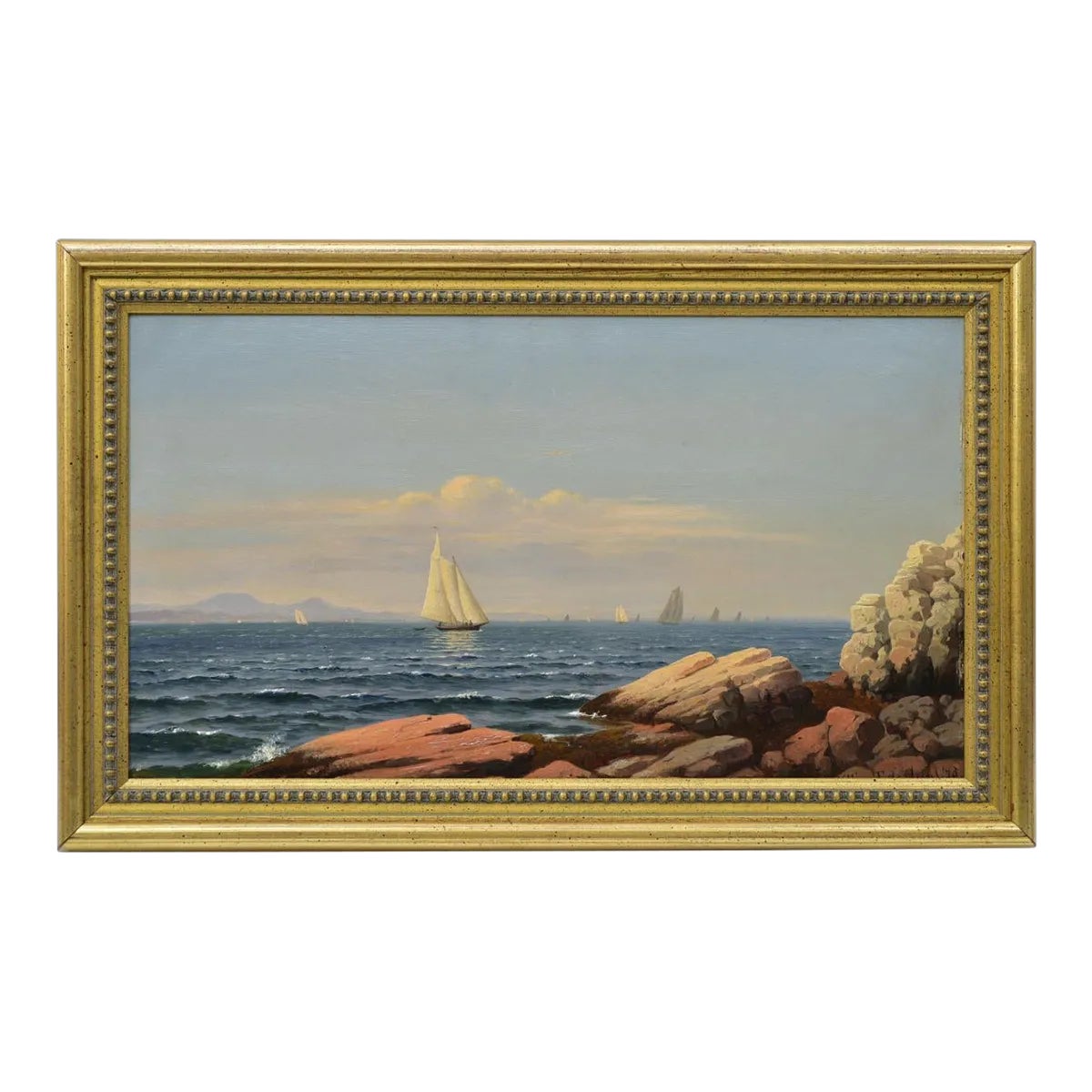 Willem Frederik De Haas Oil, Sail Boats on the Hudson, Circa 1860 ...
