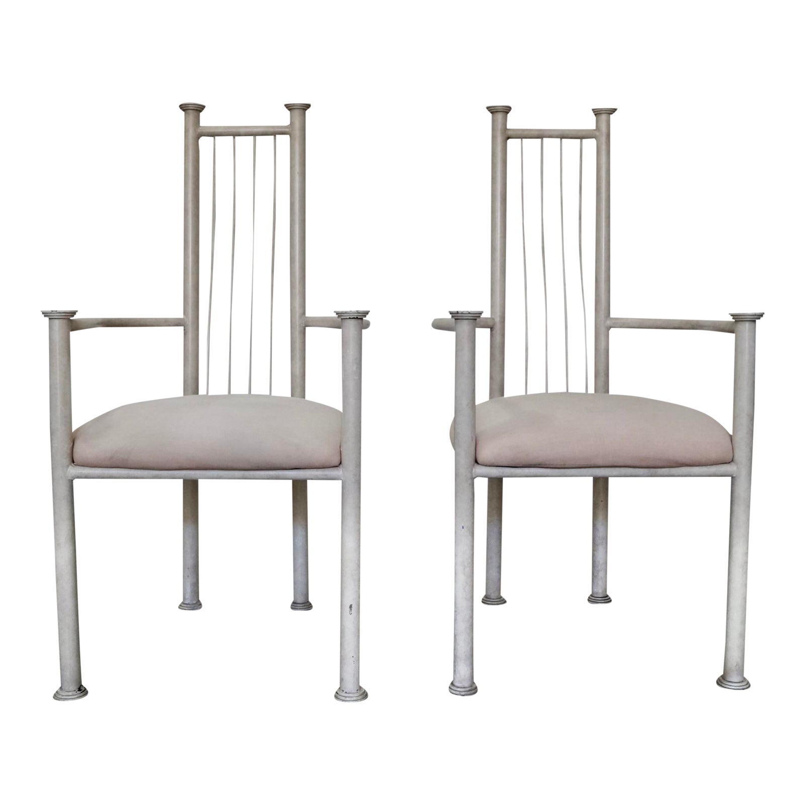 1980's Pair of Postmodern Arm Chairs | Chairish